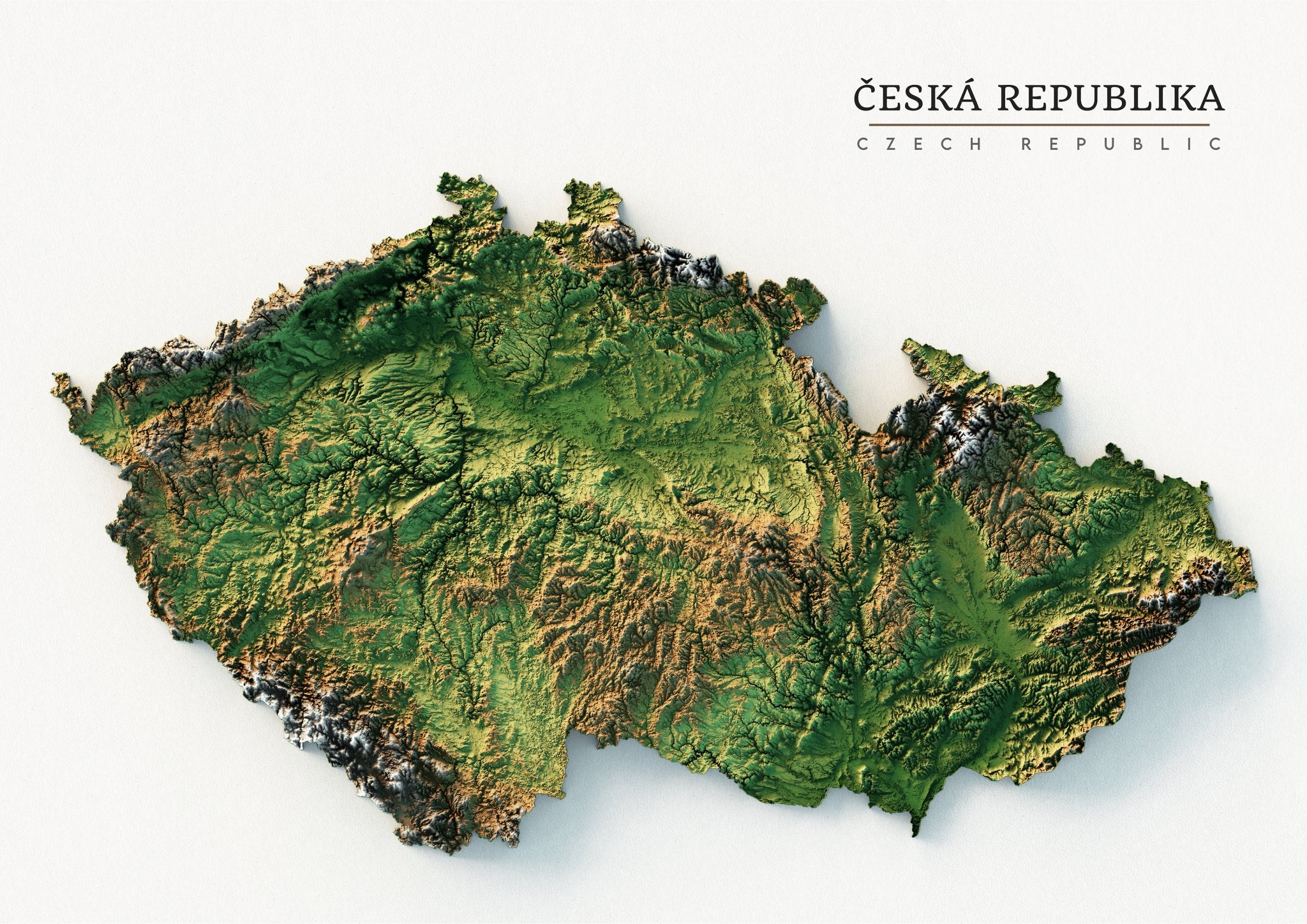 Czechia Realistic Relief map – Amazing Maps