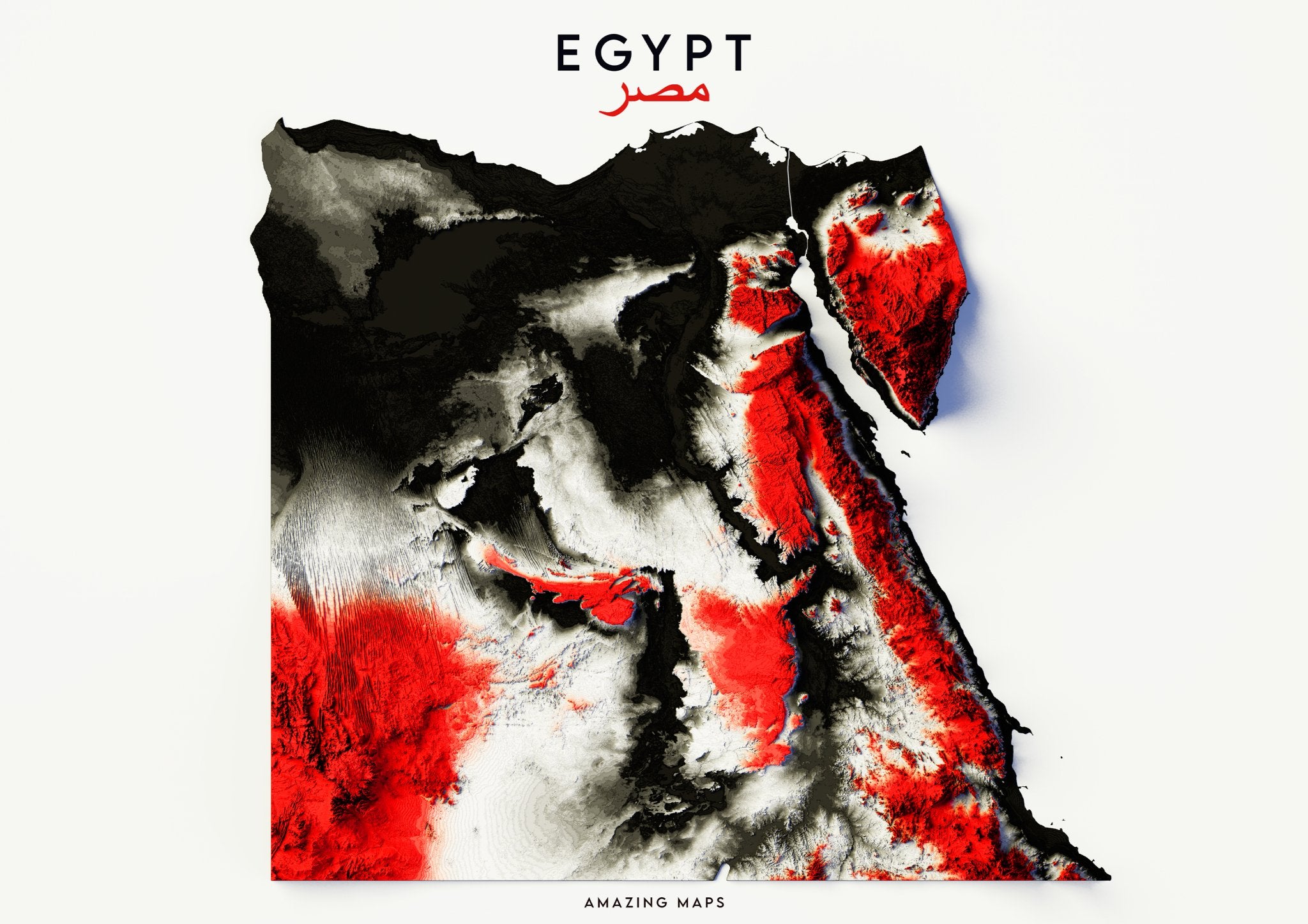 Egypt Relief map – Amazing Maps