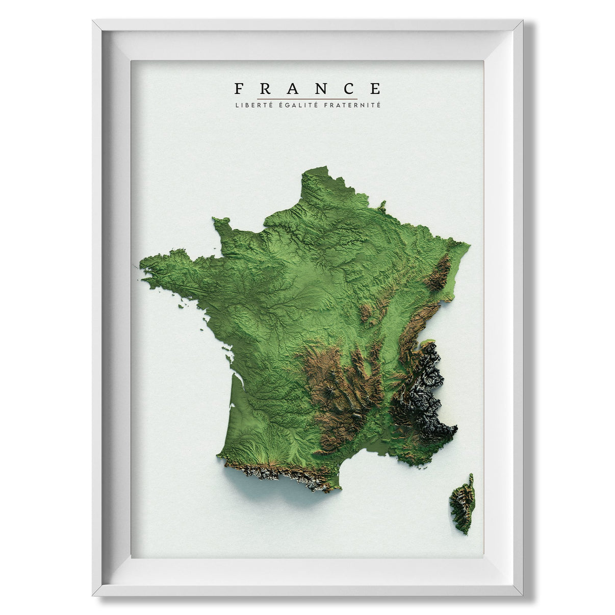France Realistic Relief map – Amazing Maps