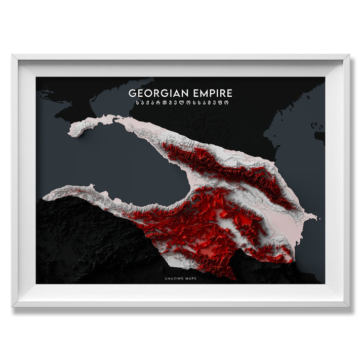 Georgian Empire Relief map – Amazing Maps