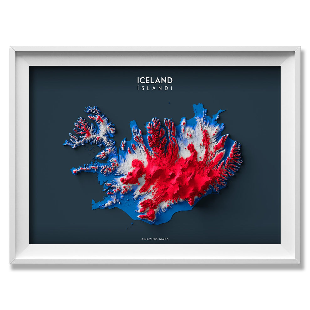 Iceland Relief map – Amazing Maps