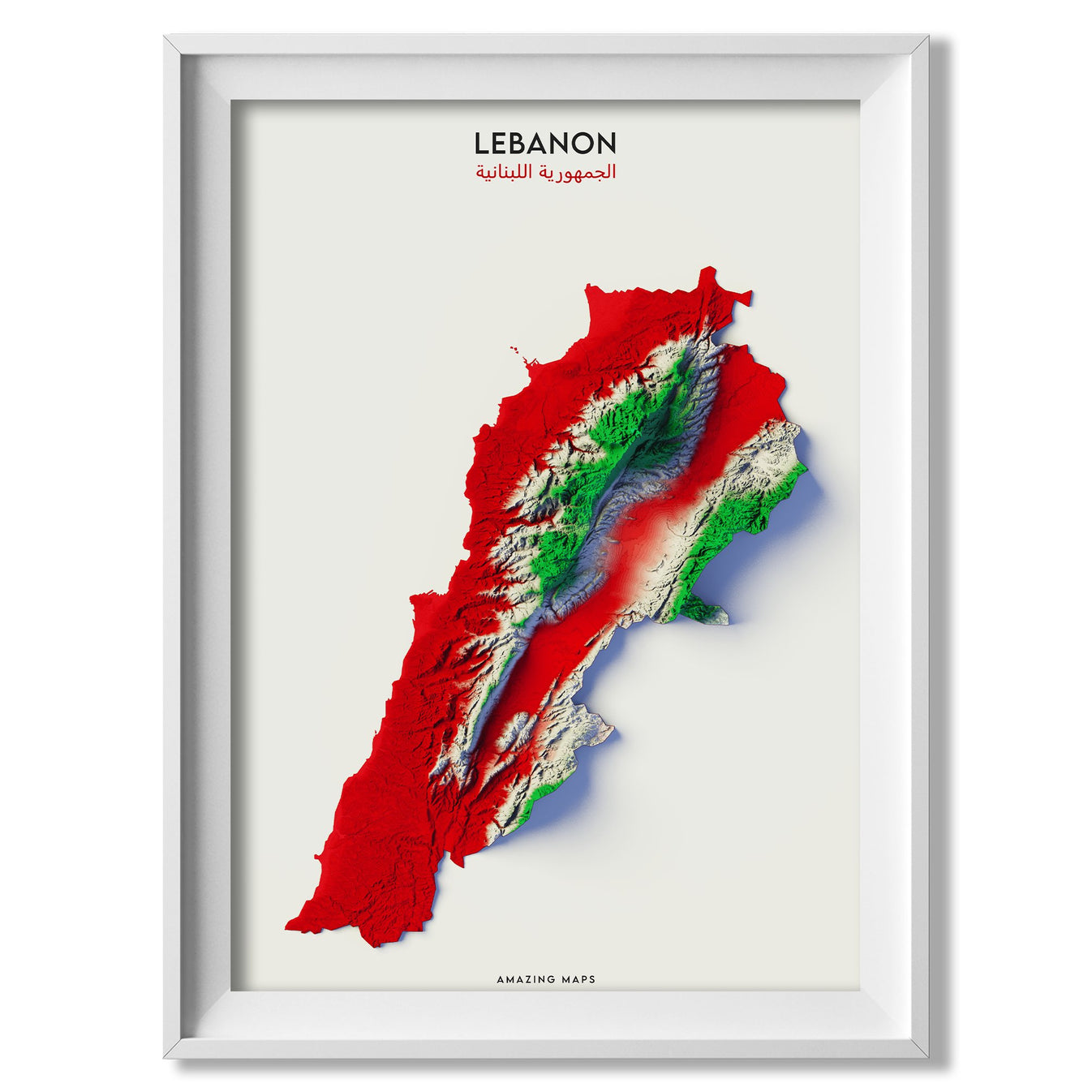 Lebanon Relief map – Amazing Maps