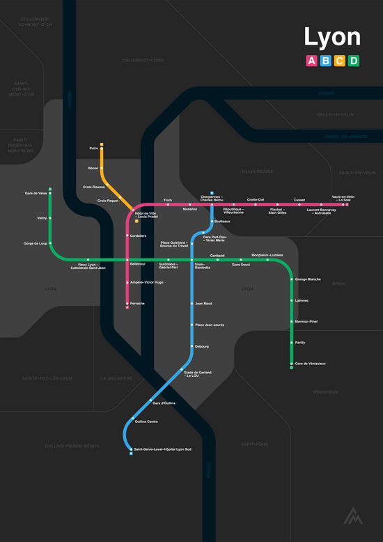 Lyon Metro map – Amazing Maps