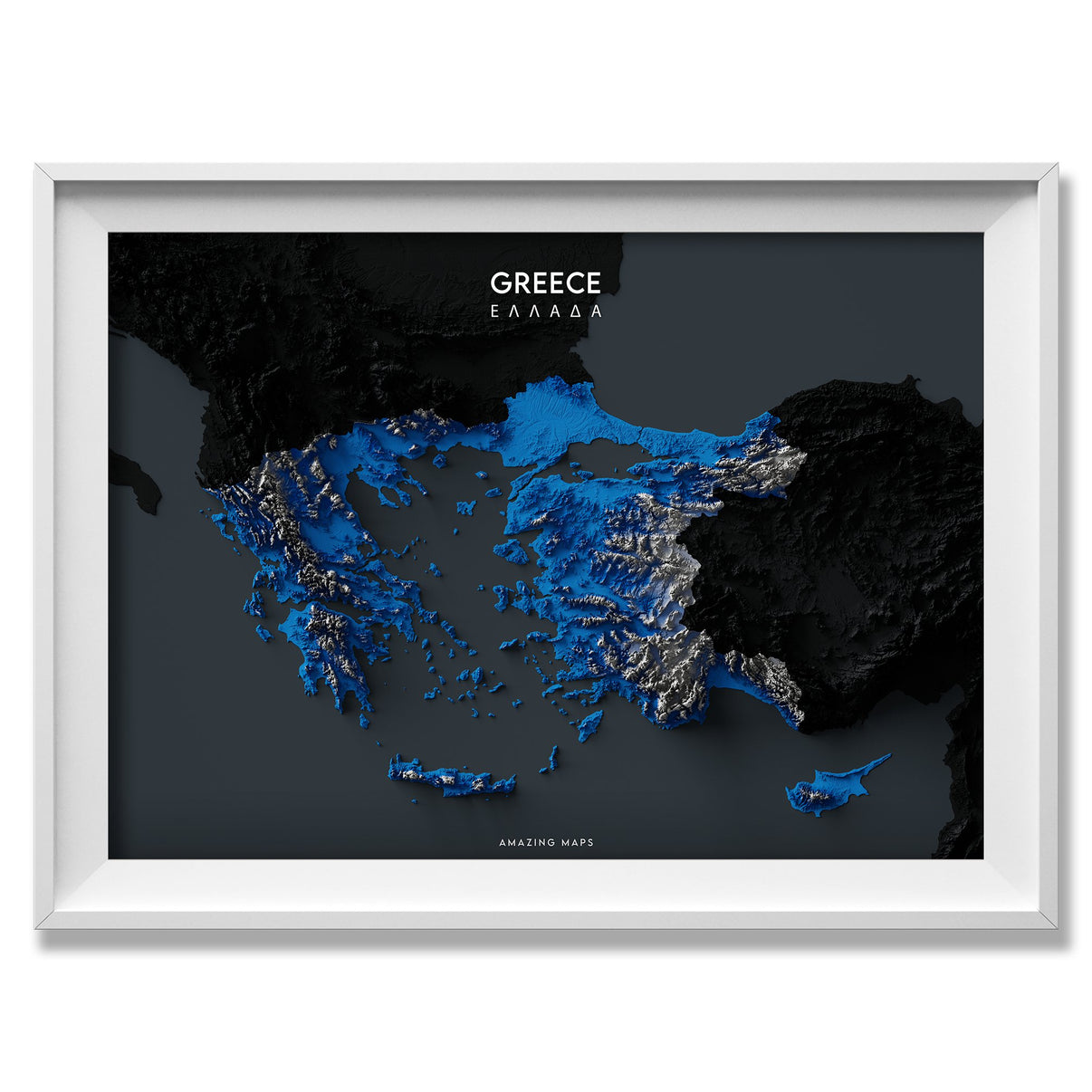 Megali Greece Relief map – Amazing Maps