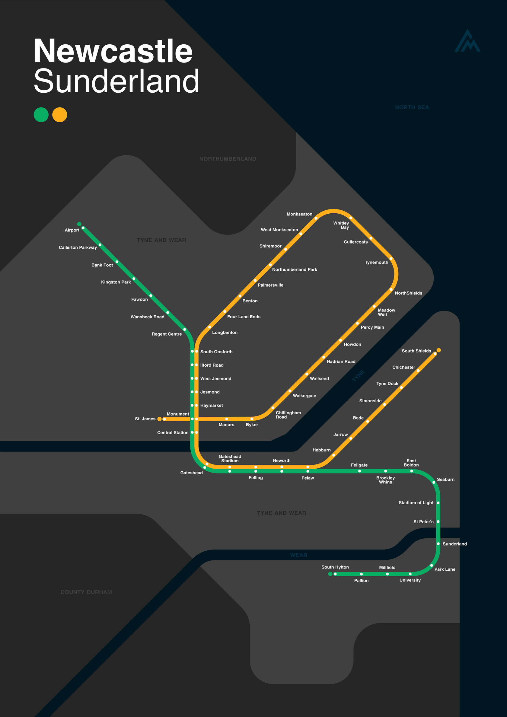 Newcastle Metro map – Amazing Maps