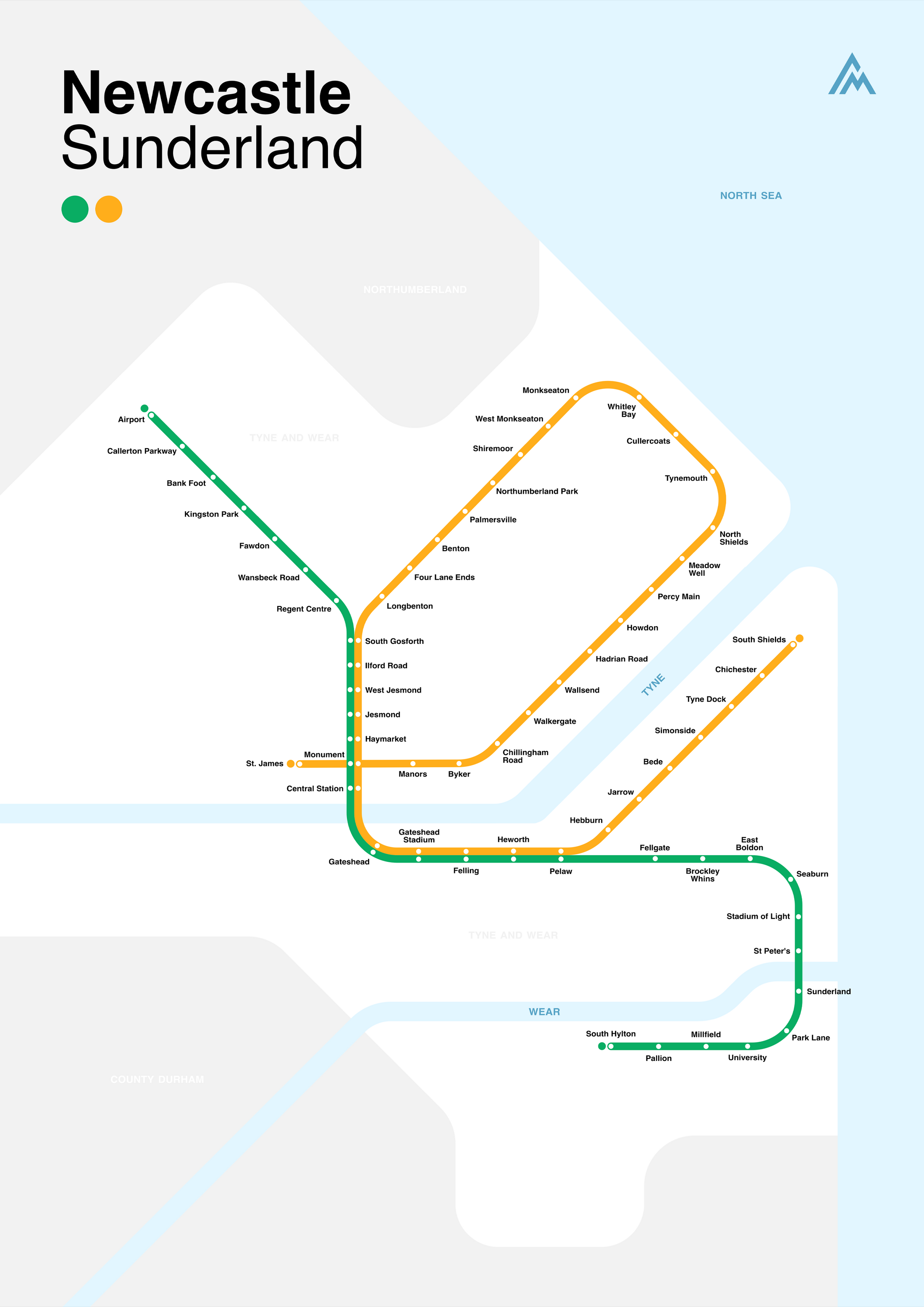 Newcastle Metro map – Amazing Maps