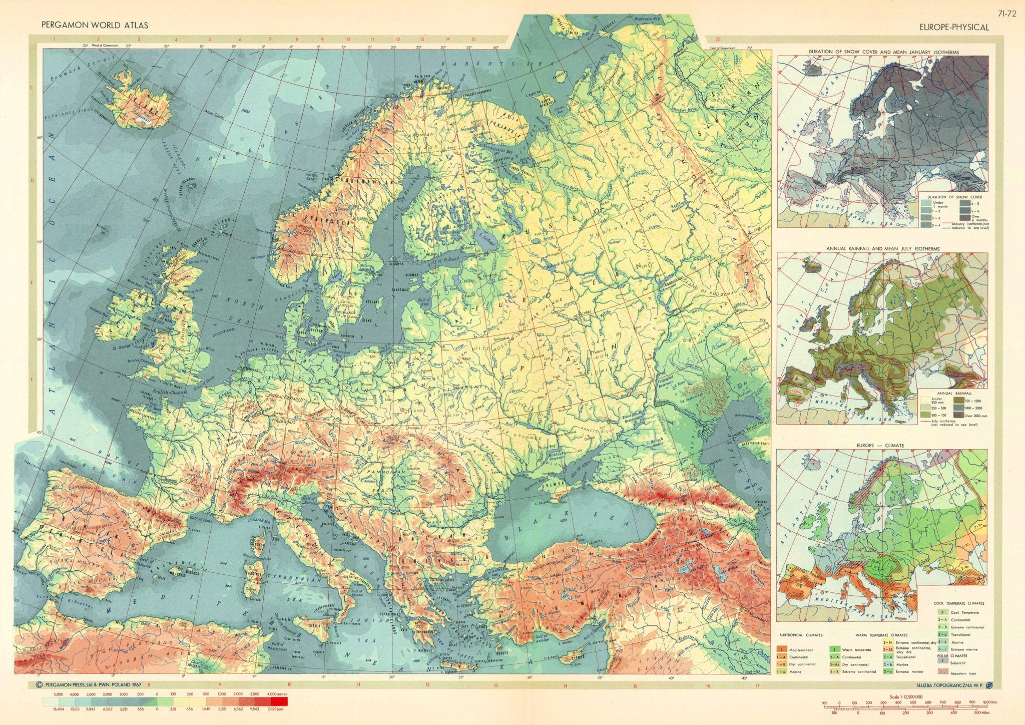 Pergamon Map of Europe in 1967 – Amazing Maps