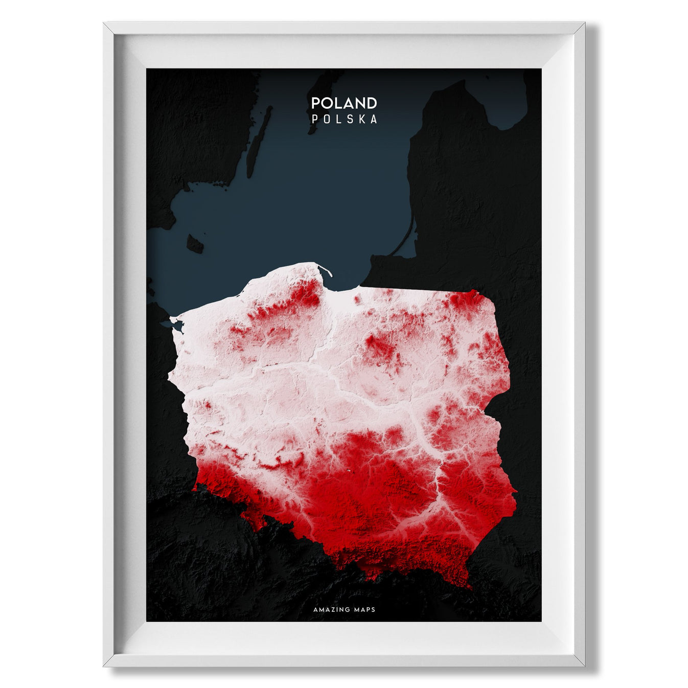 Poland Relief map – Amazing Maps