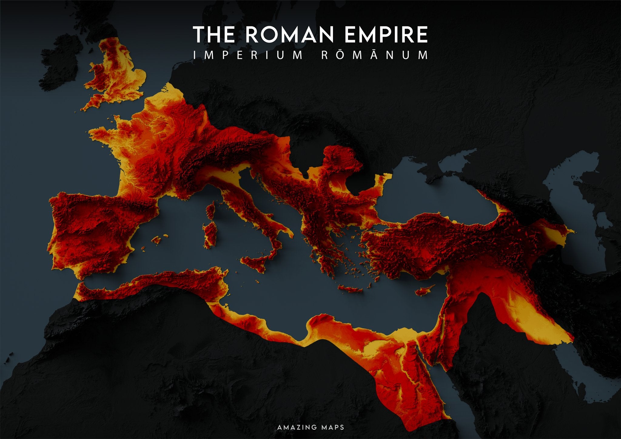 Roman Empire Relief Map - Historical Geography Poster – Amazing Maps