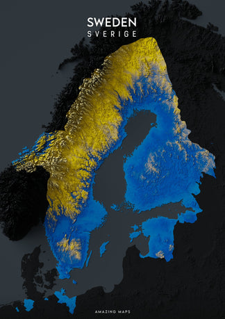 Swedish Empire Relief map – Amazing Maps