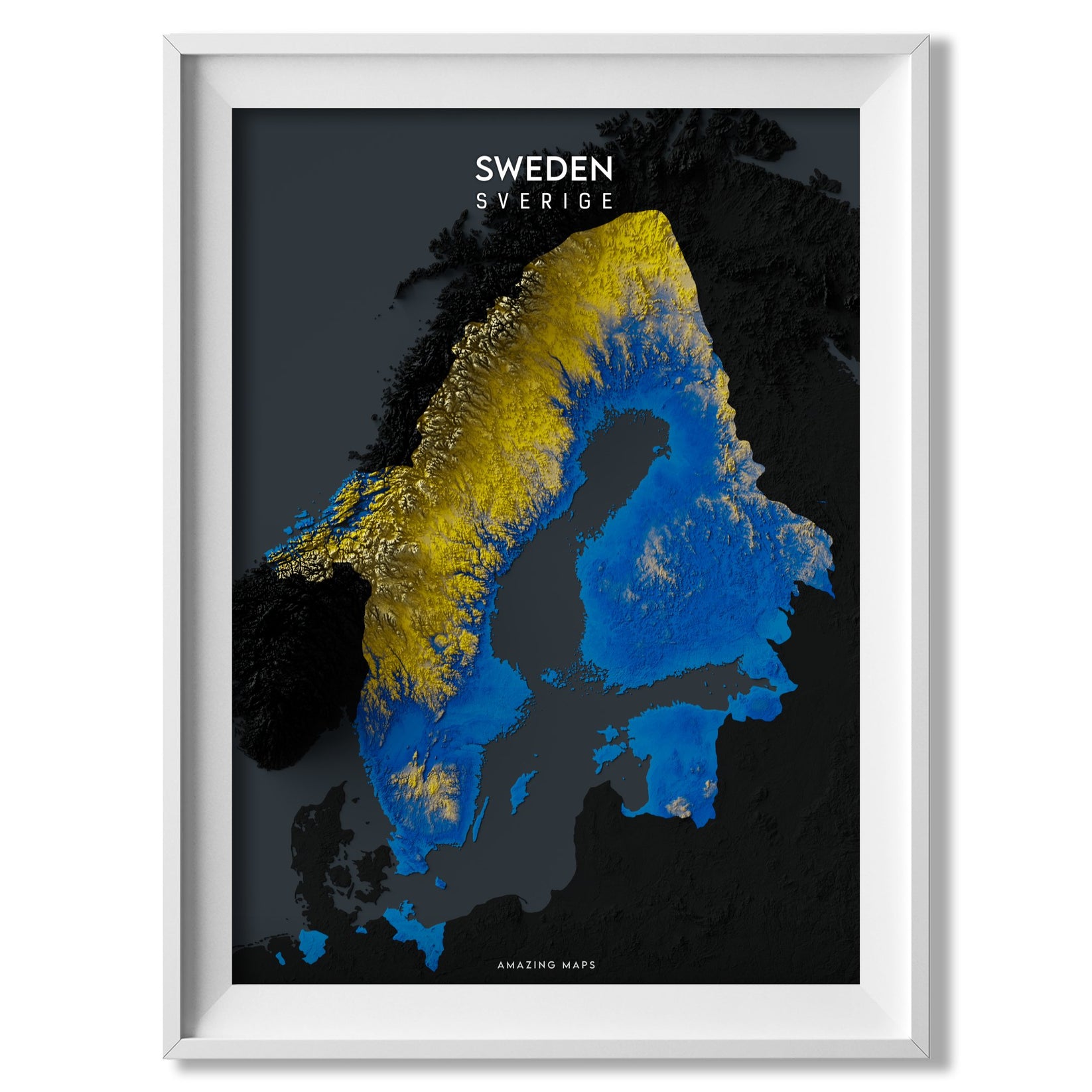 Swedish Empire Relief map – Amazing Maps