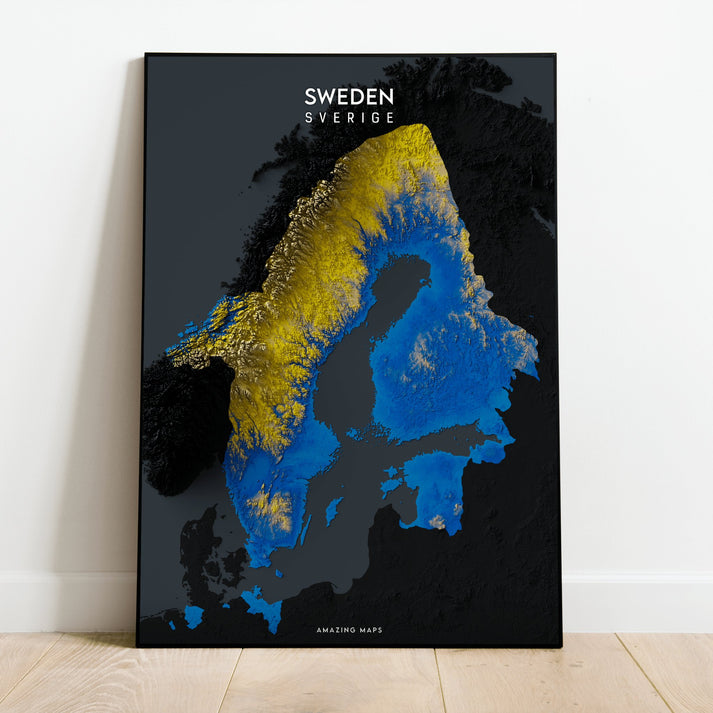 Swedish Empire Relief map – Amazing Maps