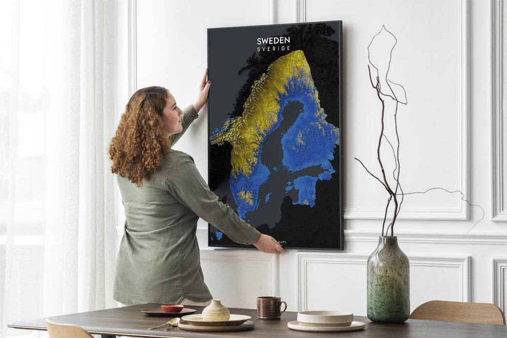 Swedish Empire Relief map – Amazing Maps